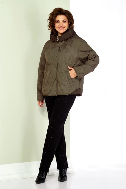 Куртка 2193 серо-оливковый Shetti купить в интернет магазине | в наличии